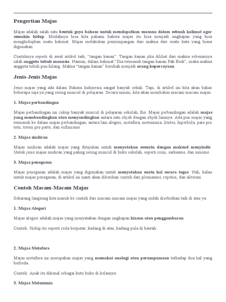 Majas | PDF | Karier & Perkembangan | Seni & Disiplin Bahasa