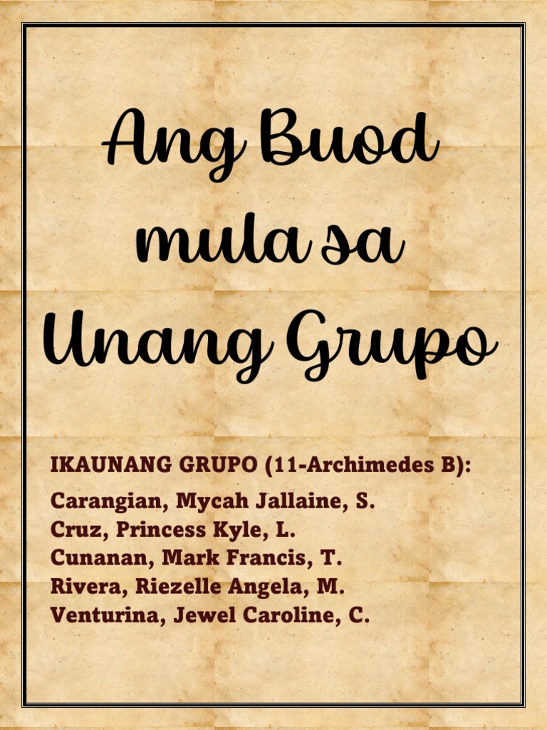 Buod KPWKP Group 1 | PDF