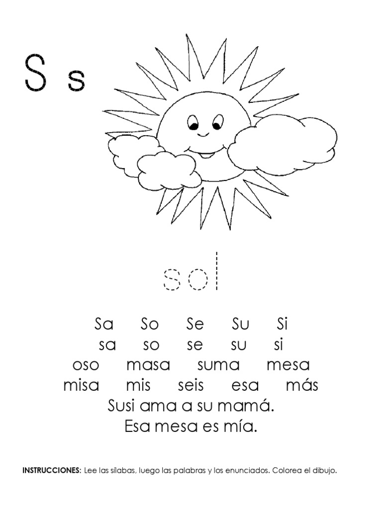 Repaso Letra S | PDF