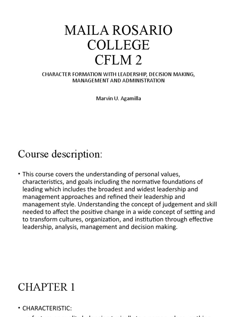 Maila Rosario College Cflm2 3 | PDF | Leadership | Disciplines