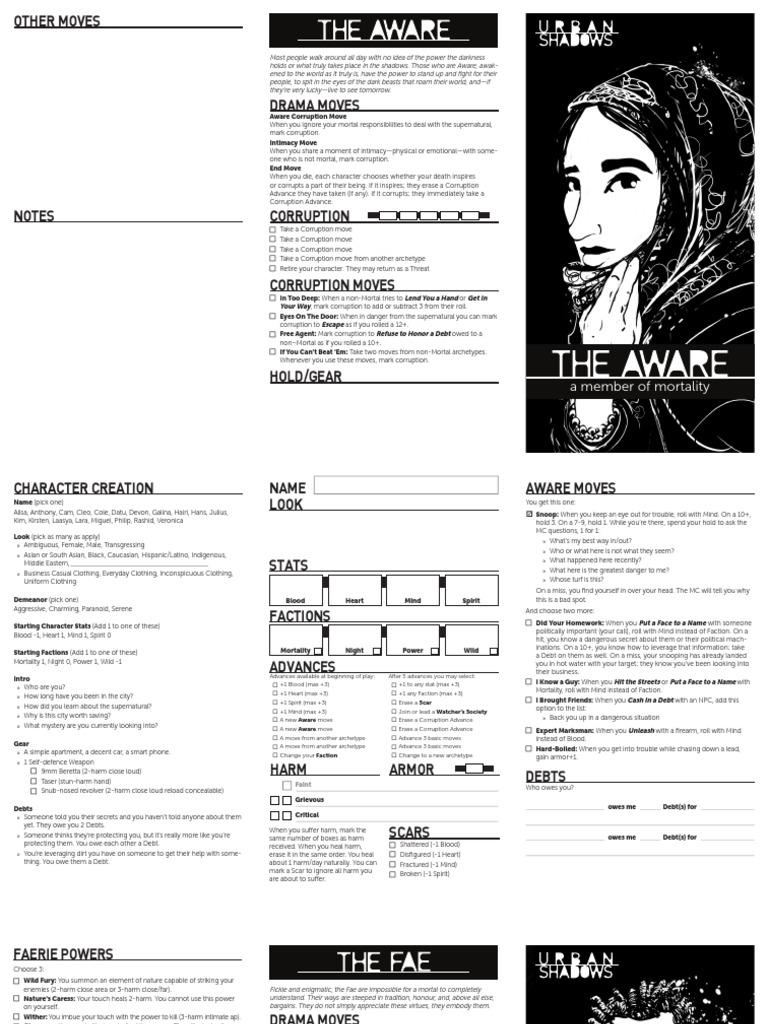 Urban Shadows - RPG - Archetypes | PDF | Fairies | Hunting