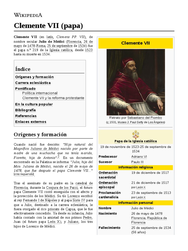 Clemente VII (Papa) | PDF