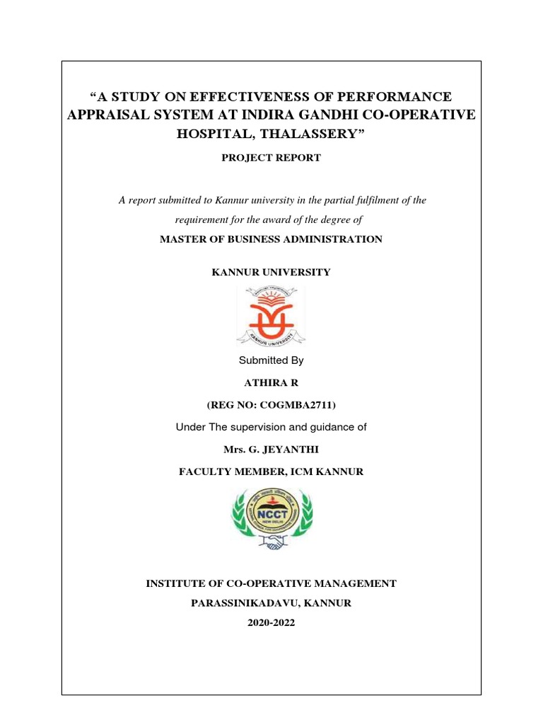 ATHIRA Rnew Project Front Page | PDF | Performance Appraisal | Psychological Concepts