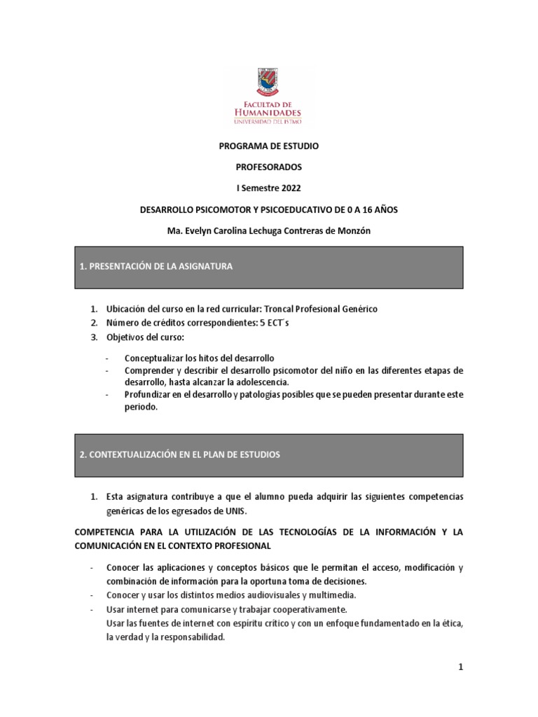 Desarrollo Psicomotor Isem2022 | PDF | Aprendizaje | Plan de estudios