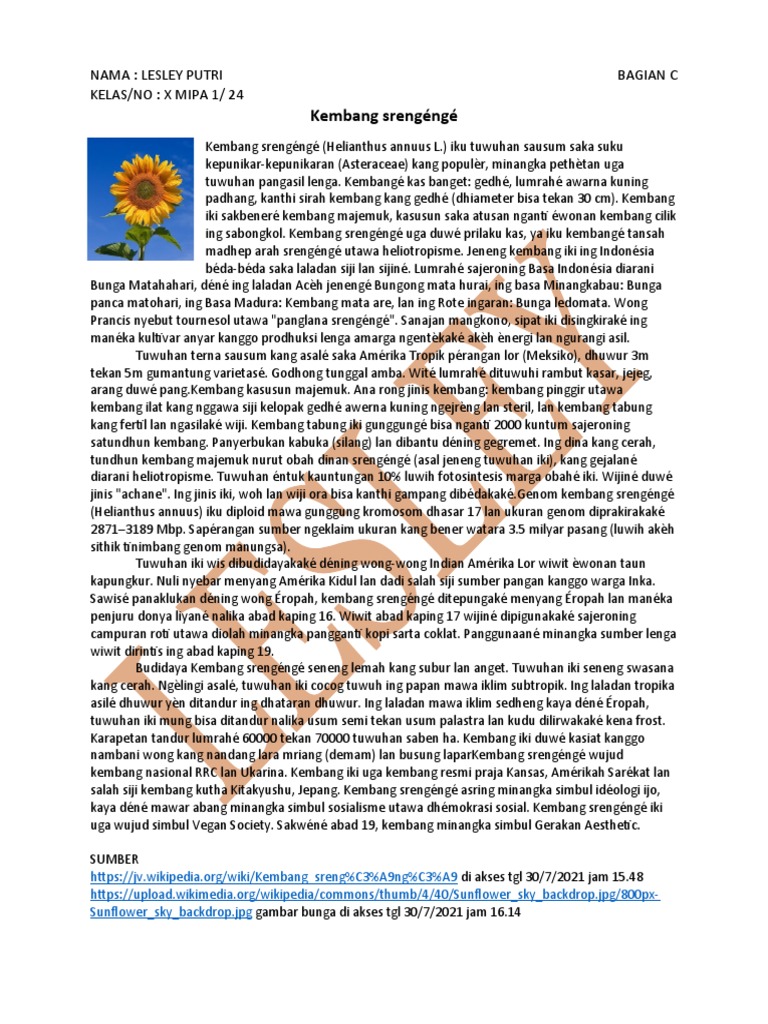 Kembang Srengéngé | PDF