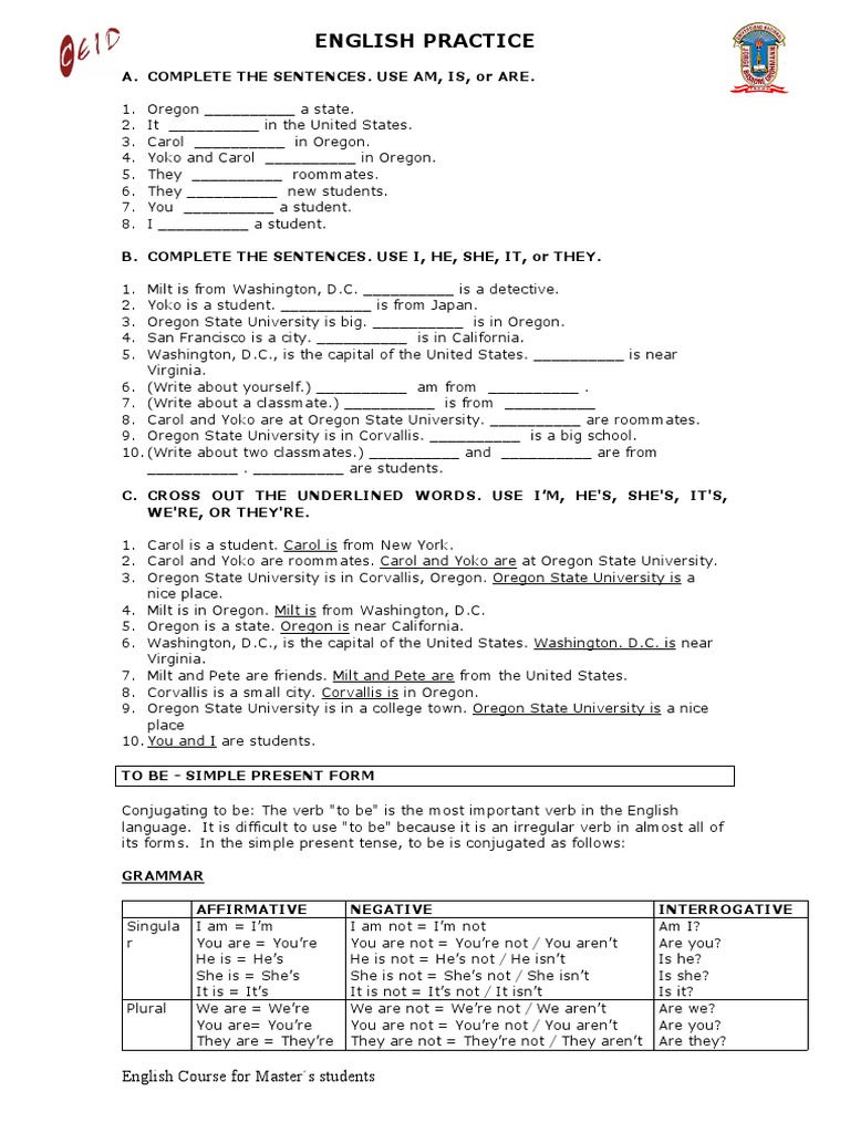 English Practice - First Class | PDF | Grammatical Conjugation | Language Families