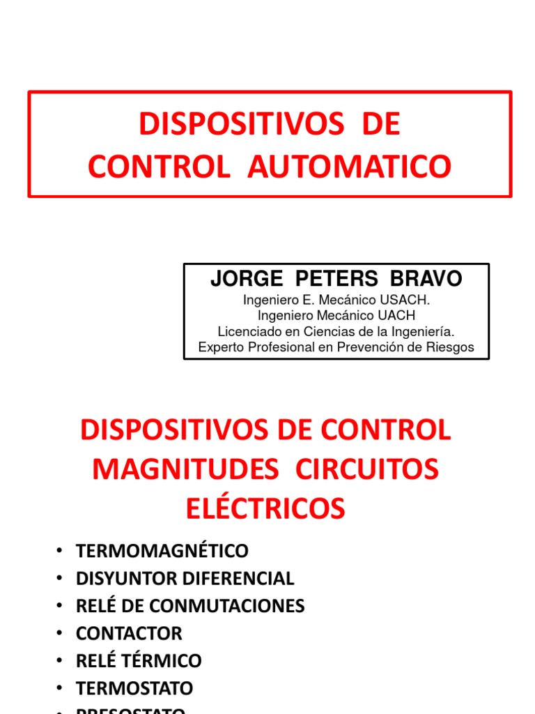 Dispositivos de Control Motores Electricos | PDF | Relé | Corriente eléctrica