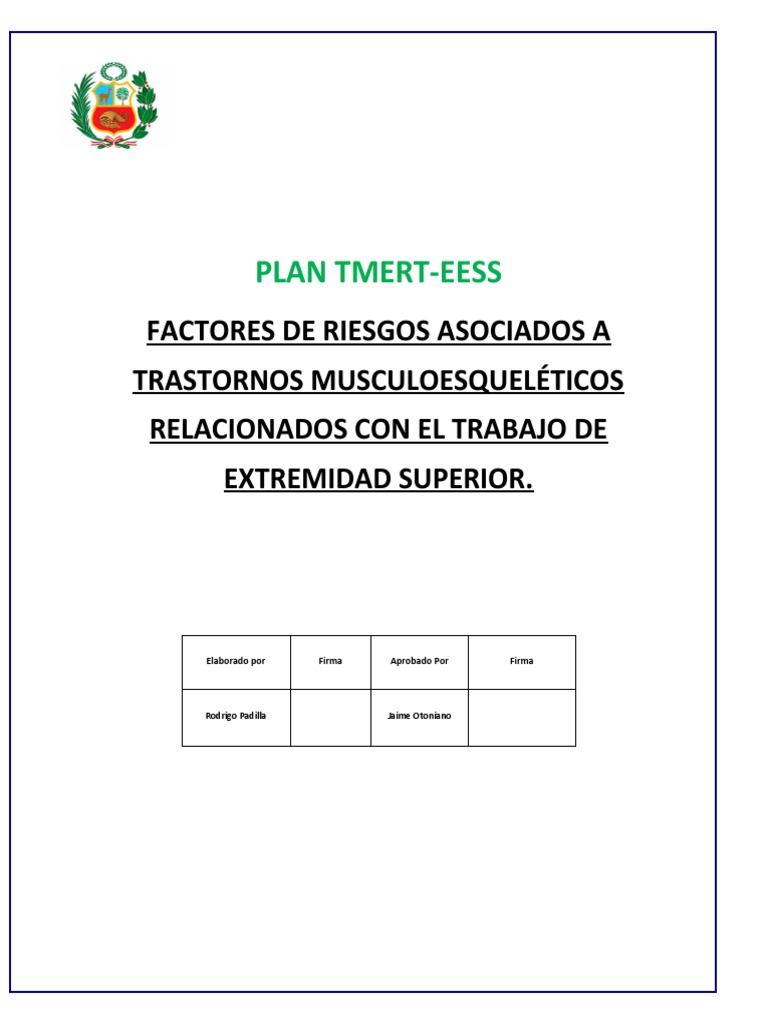 Modelo Plan o Programa Tmert-Eess | PDF | Cuestionario | Factores humanos y ergonomía