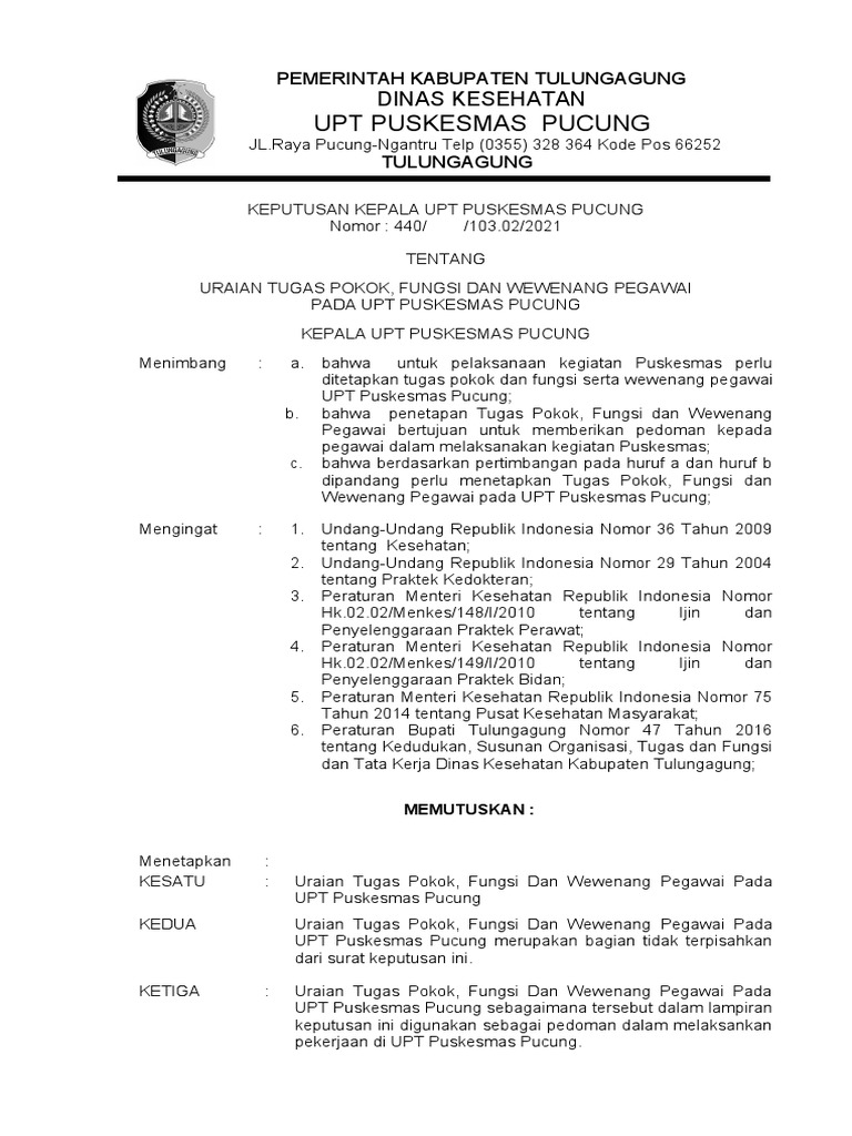 SK Uraian Tugas. Revisi Bulan Juli'21 | PDF