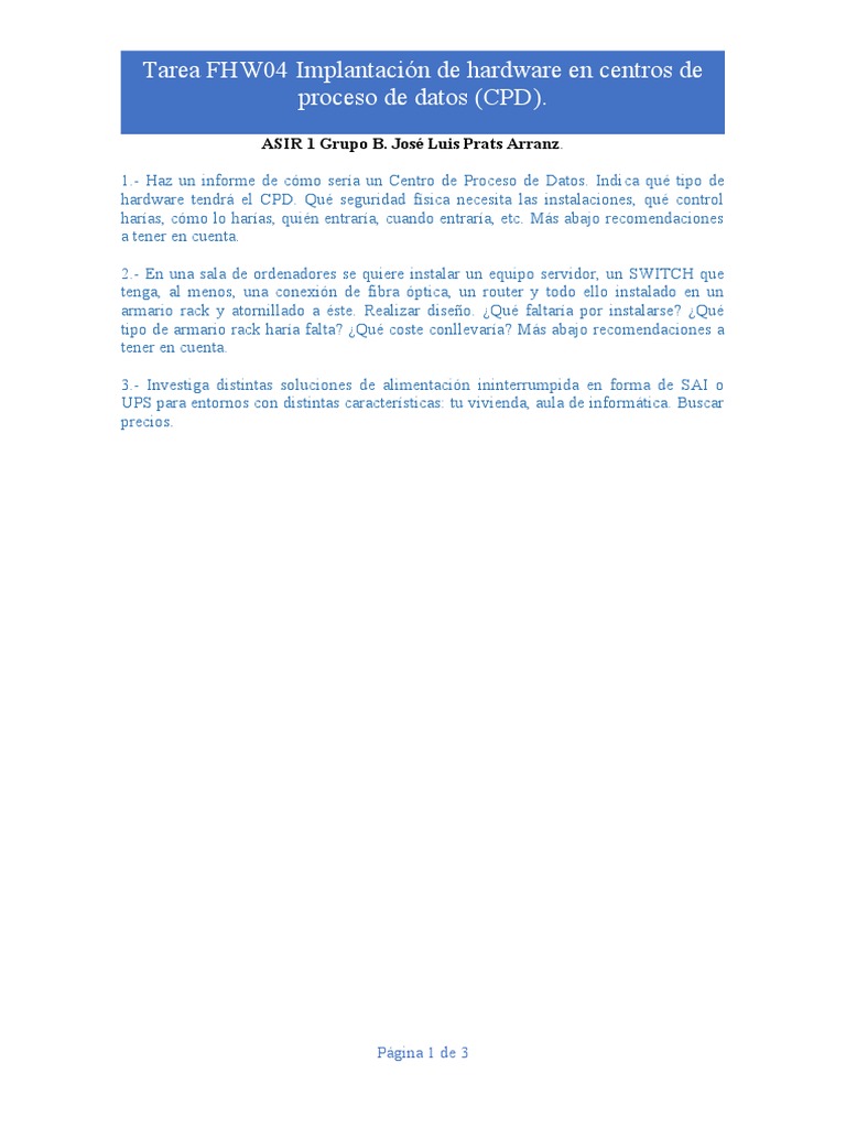 Fuw Tarea 4 Asir 1 B Jose Luis Prats Arranz | PDF | Hardware de la computadora | Informática