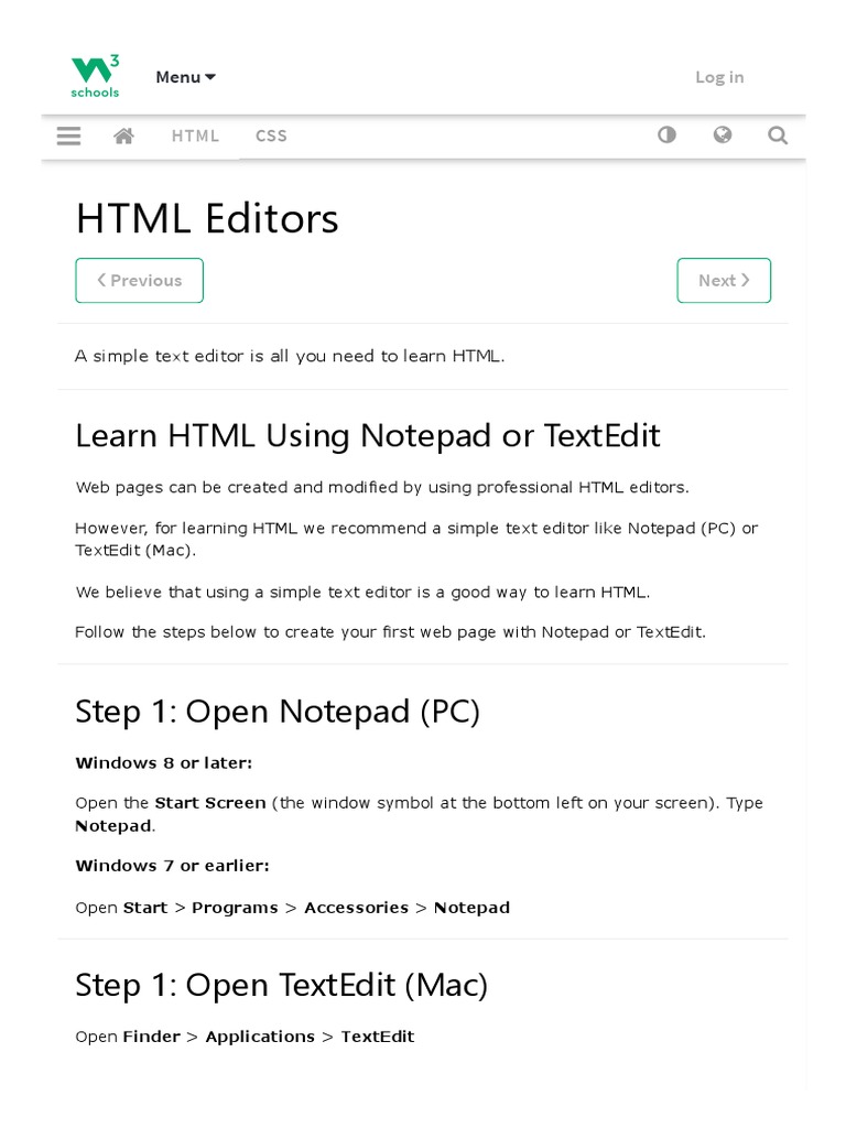 HTML Editors | PDF | Html | Computer File