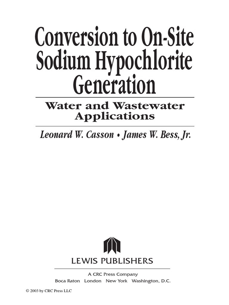 Conversion To On-Site Sodium Hypochlorite Generation: Water and ...
