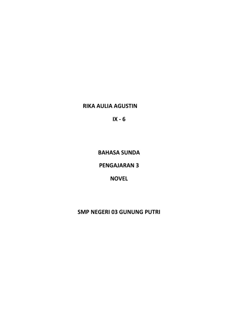 Novel Sunda: Jang Adul Sabatur-Batur | PDF