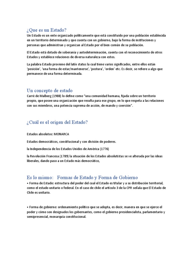 Definición y Tipos de Estado | PDF