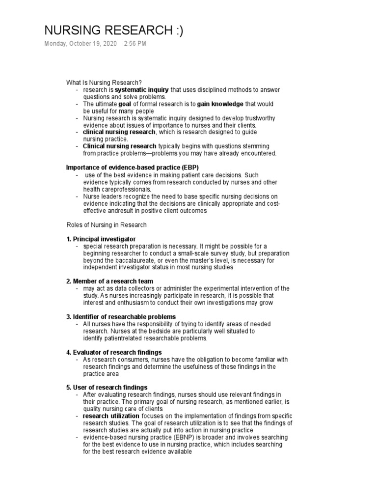 Nursing Research: Methods and Importance | PDF | Nursing | Positivism