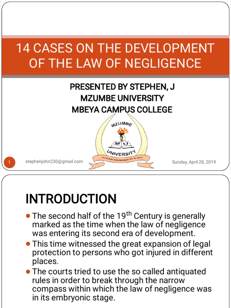 Development of Negligence Law Cases | PDF | Negligence | Duty Of Care