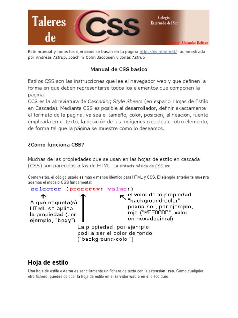 Manual de CSS Basico | PDF | HTML | Archivo de computadora