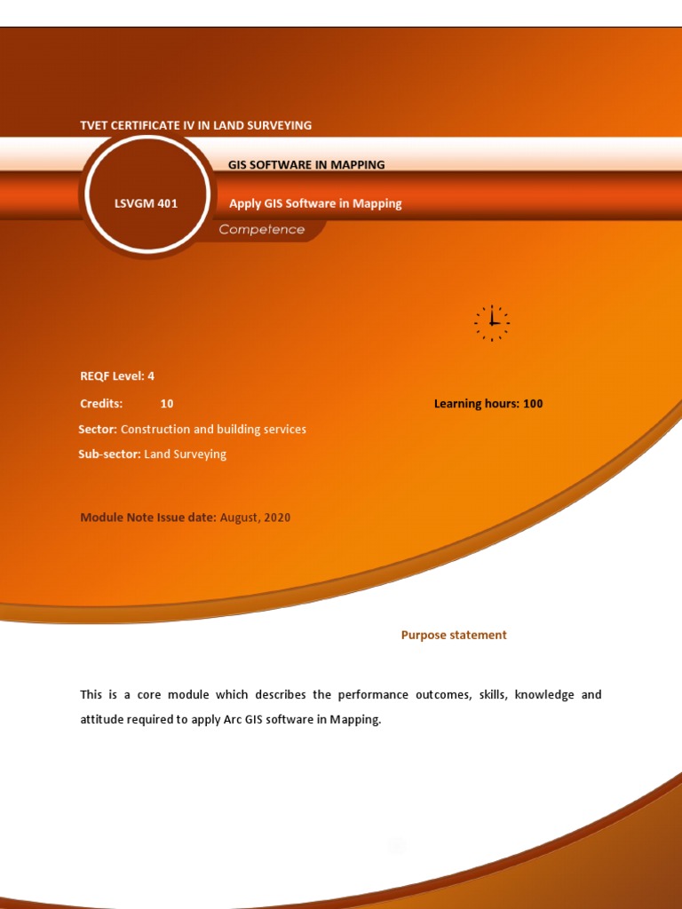 TVET Certificate IV in Land Surveying GIS Module | PDF | Geographic ...