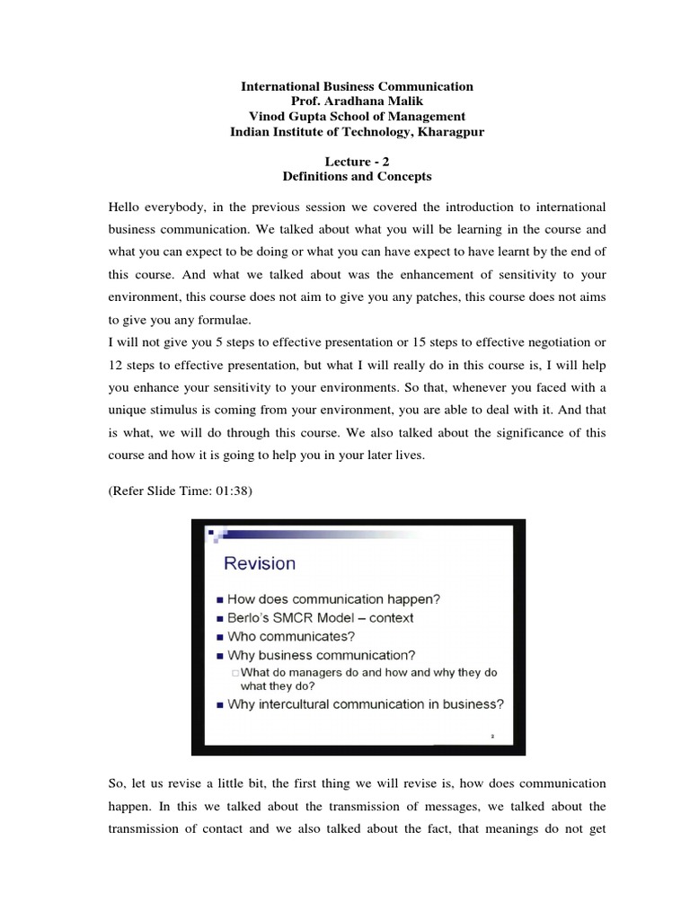 Lec 2 | PDF | Communication | Cross Cultural Communication