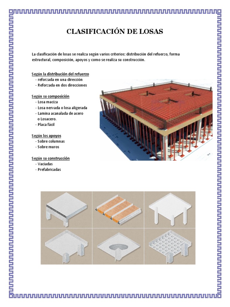 Clasificación de Losas | PDF | Hormigón | Acero