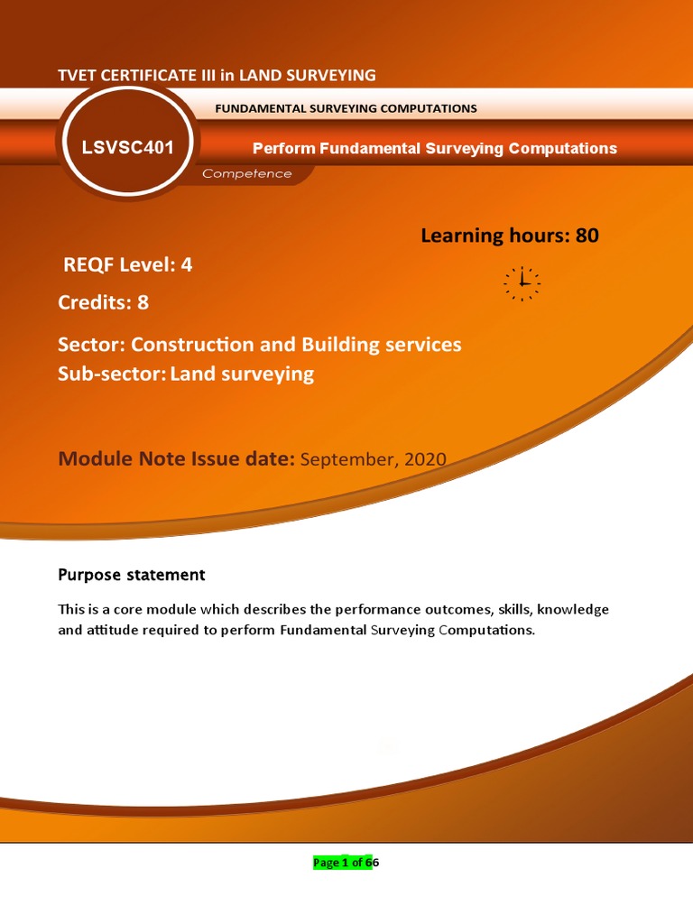 Fundamental Surveying Computation | PDF | Errors And Residuals | Angle