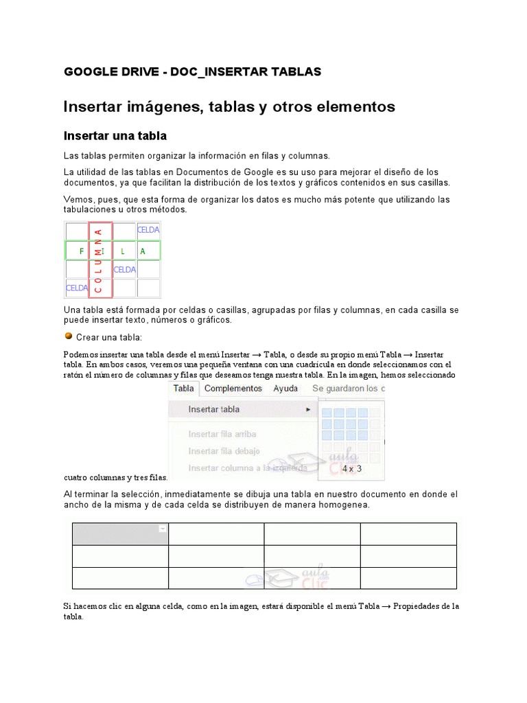 Tablas en Google | PDF | Ventana (informática) | Software