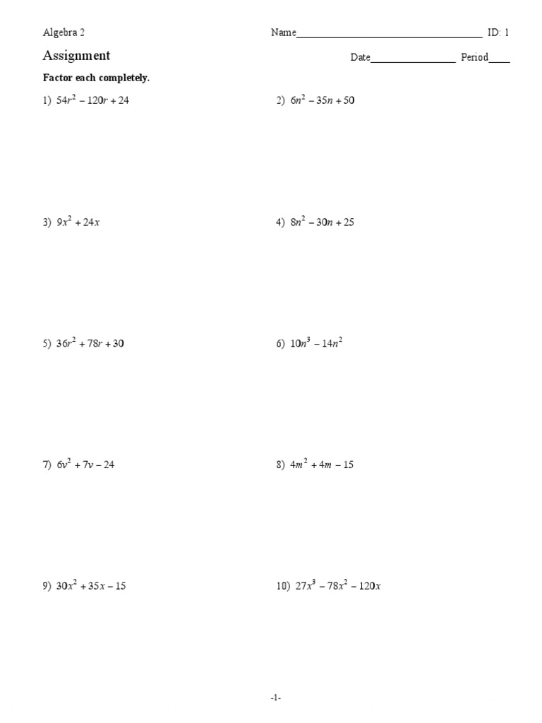 Factoring Trinomials Extra Practice | PDF