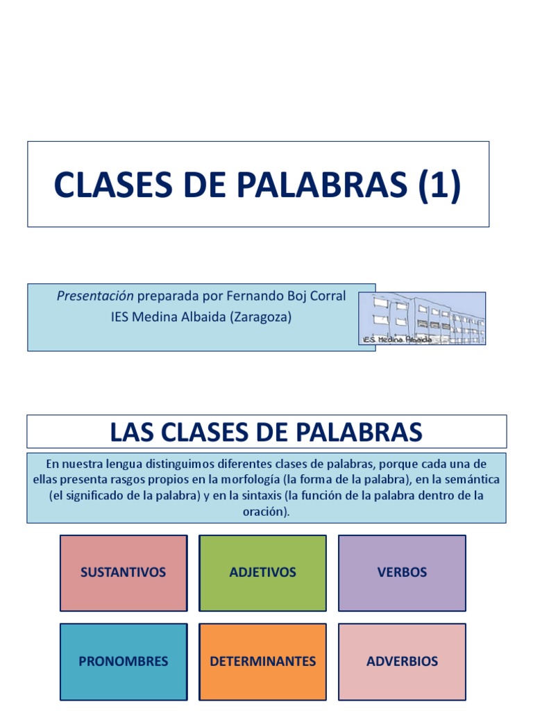 Clases de Palabras | PDF | Palabra | Sustantivo