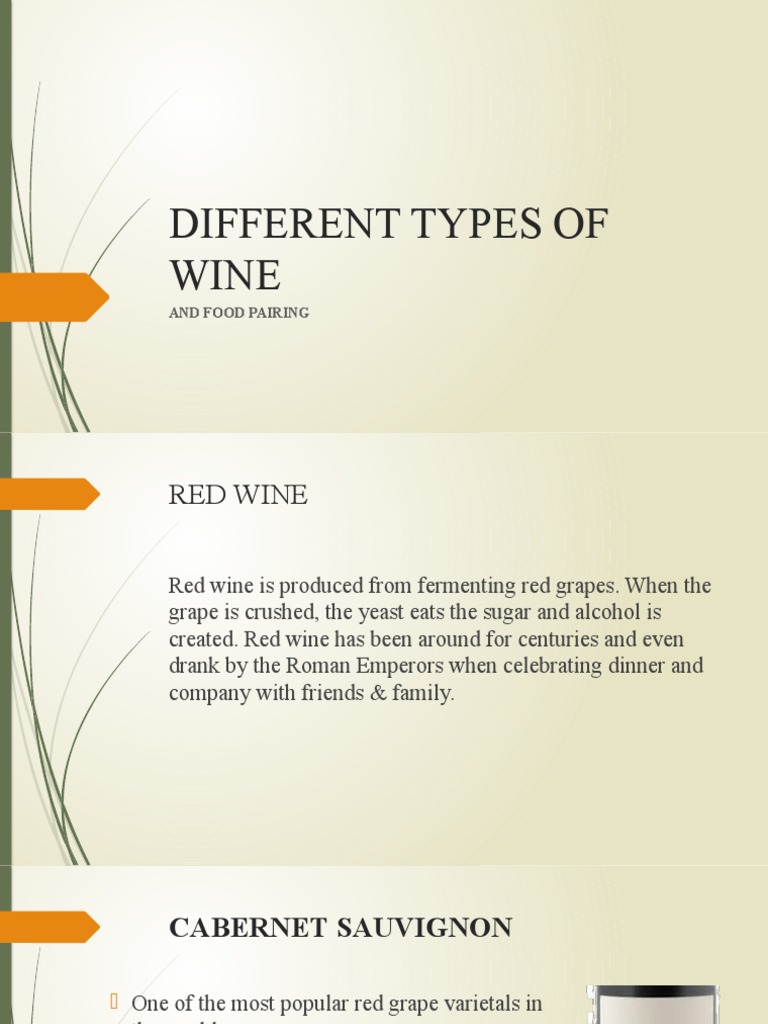 Different Types of Wine | PDF | Phenolic Content In Wine | Wine