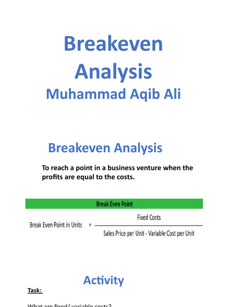 AQIB Break Even Analysis | PDF | Accounting | Income Statement