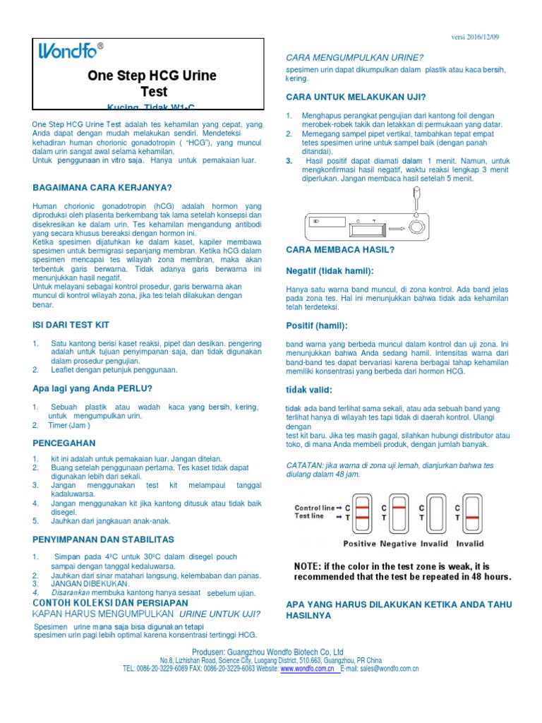 IFU WONDFO One Step HCG Urine Test Cassette | PDF
