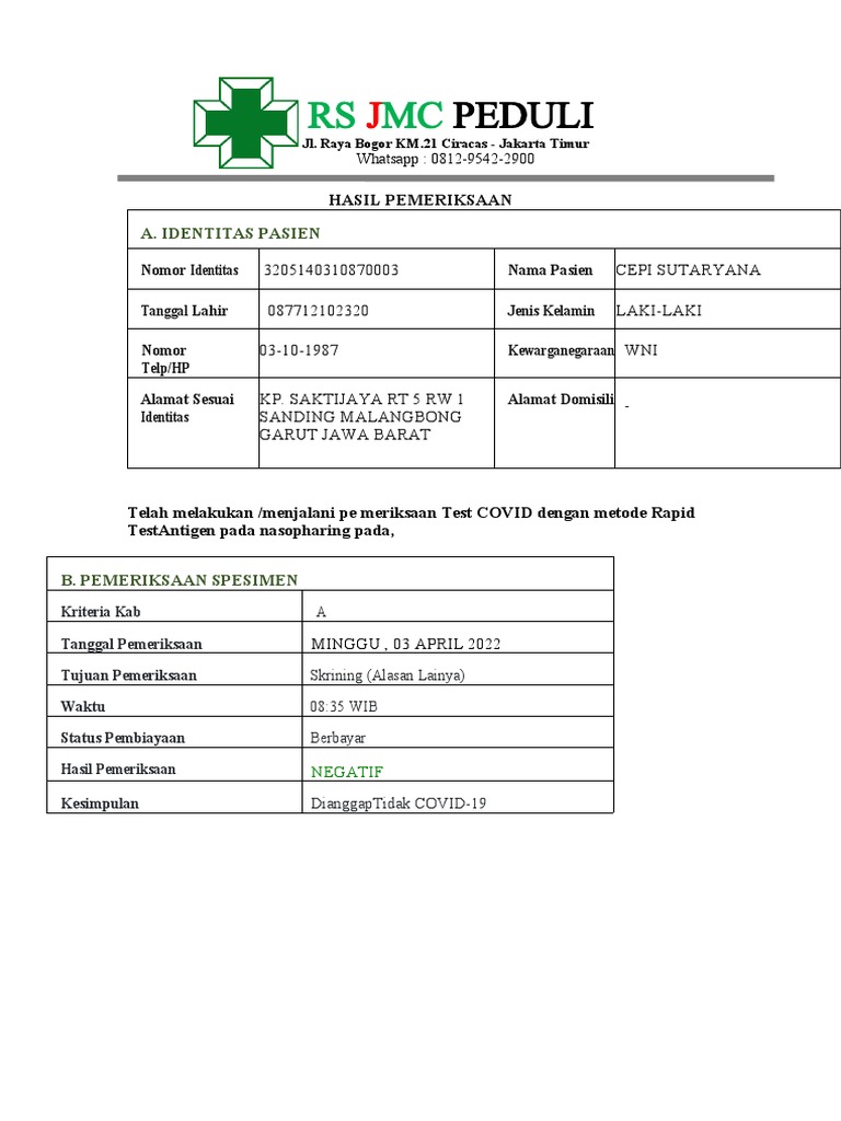 Anigen 3 Maret 2022 | PDF