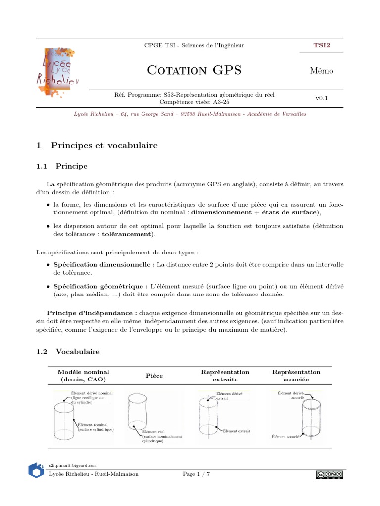 (RDP) (ME) Cotation GPS | PDF | Tolérance géométrique | Métallurgie