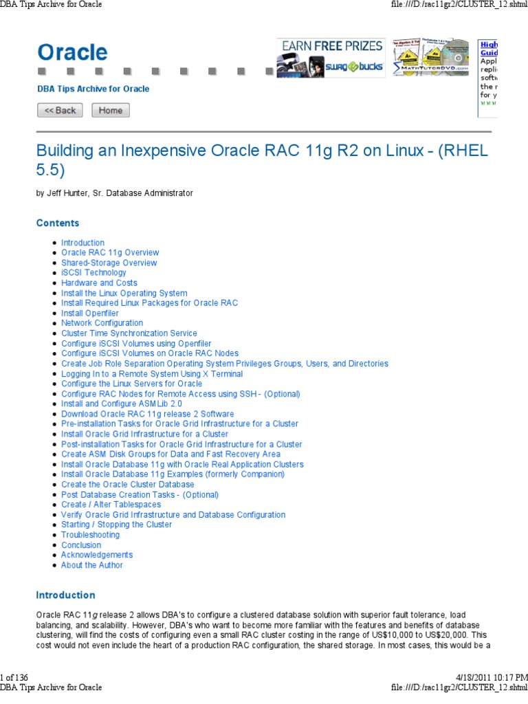11gr2on Openfiler | PDF | Oracle Database | Computer Cluster