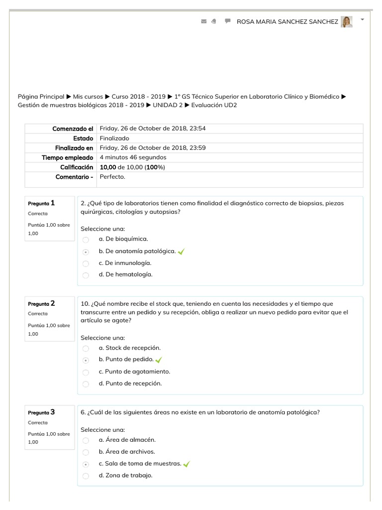 Evaluación UD2 Gestión de Muestras | PDF | Patología | Enfermedades y trastornos