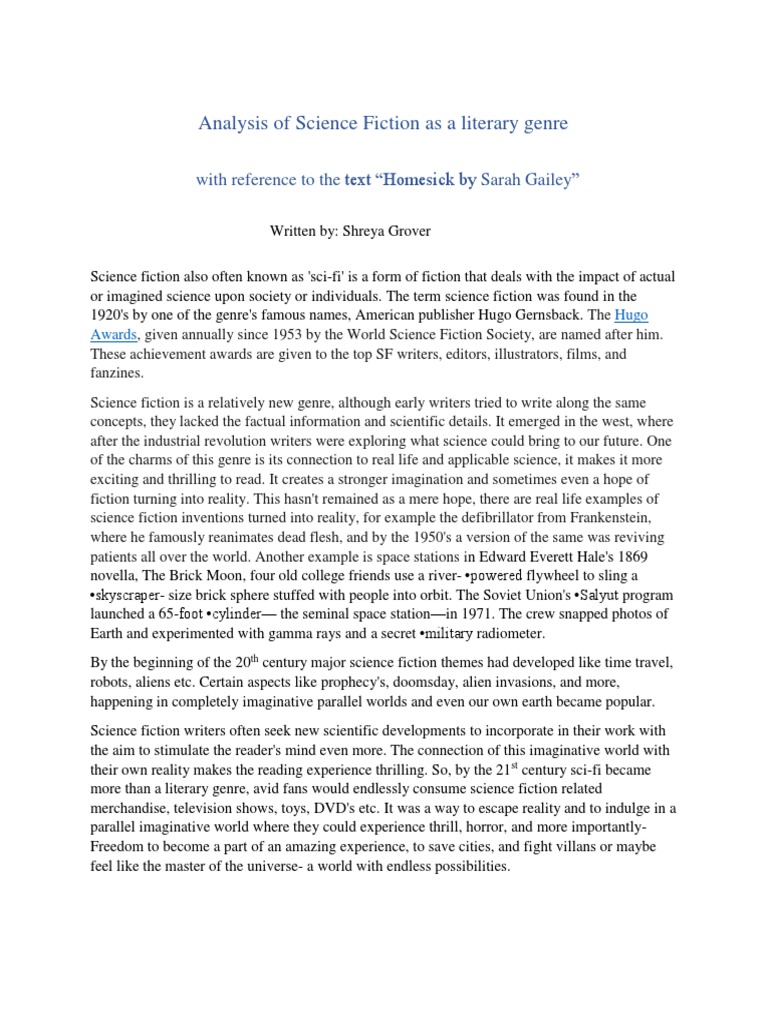 Literary Analysis | PDF | Science Fiction | Science