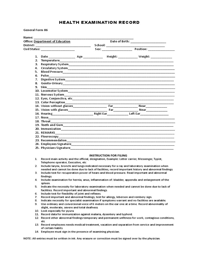 Form 86 For Reinstatement | PDF | Clinical Medicine | Medical Specialties
