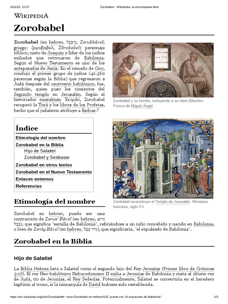 Zorobabel - Wikipedia, La Enciclopedia Libre | PDF | Pueblos antiguos ...