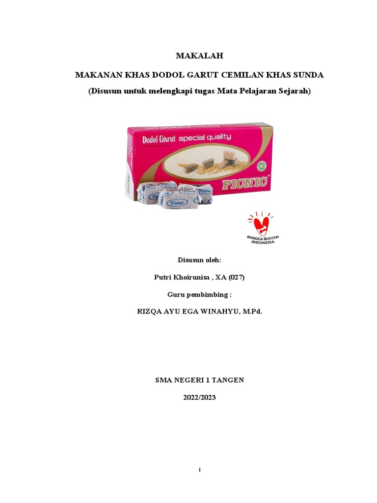 Sejarah dan Ciri Khas Dodol Garut | PDF