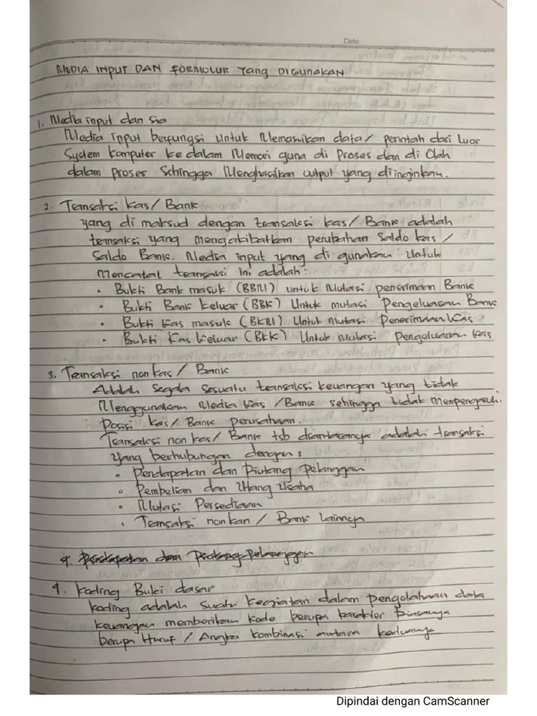 Media Input Dan Formulir Yang Di Gunakan | PDF