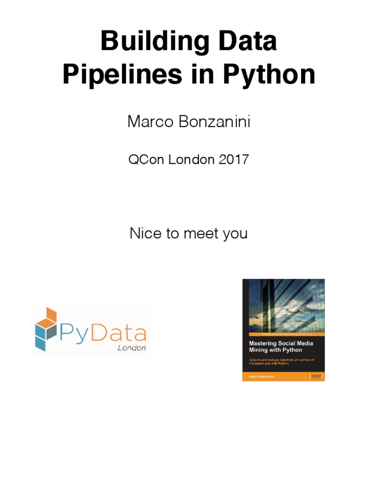 Building Data Pipelines In Python Pdf Python Programming Language
