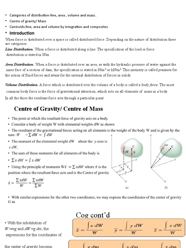 Unit 1a Application of Integration Centroids and Centre of Gravity ...