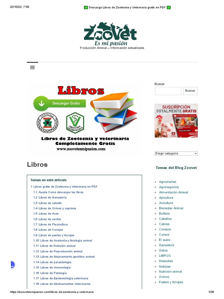 Descarga Libros de Zootecnia y Veterinaria Gratis en PDF | Descargar ...