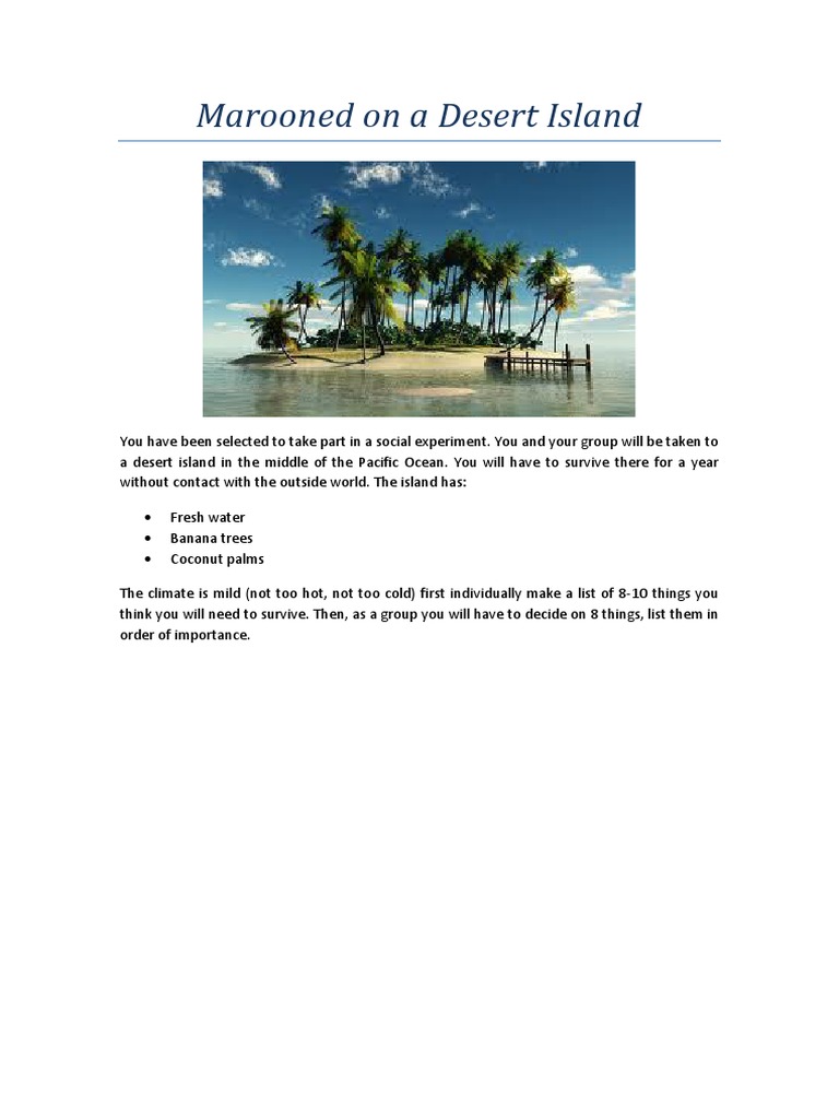 Survival Challenge on a Desert Island | PDF