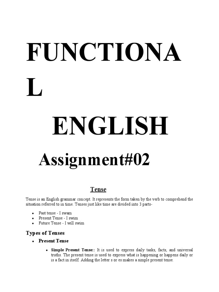 FE Assignment | PDF | Grammatical Tense | Perfect (Grammar)