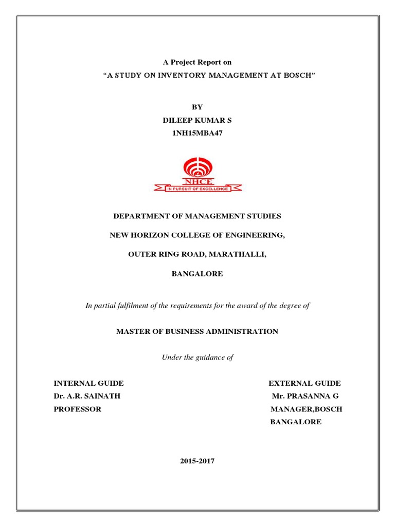 Inventory Management at Bosch | PDF | Inventory | Quality (Business)