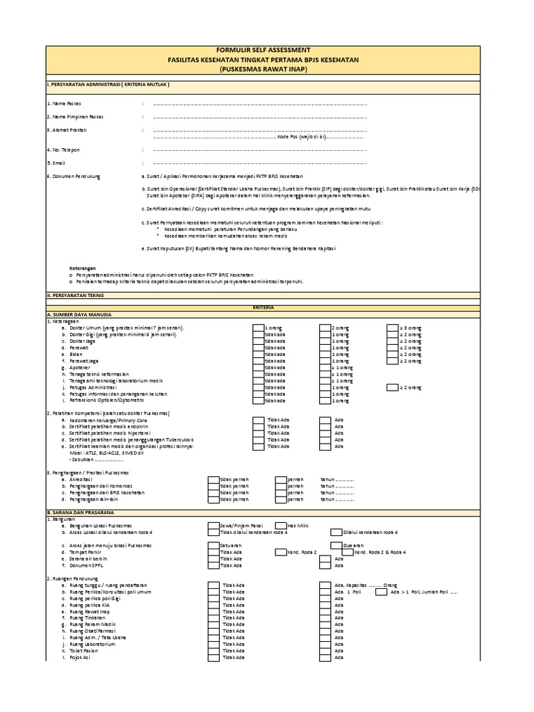 PKM RI - Formulir - Self - Assessment - Pengajuan - Perpanjangan - FKTP ...