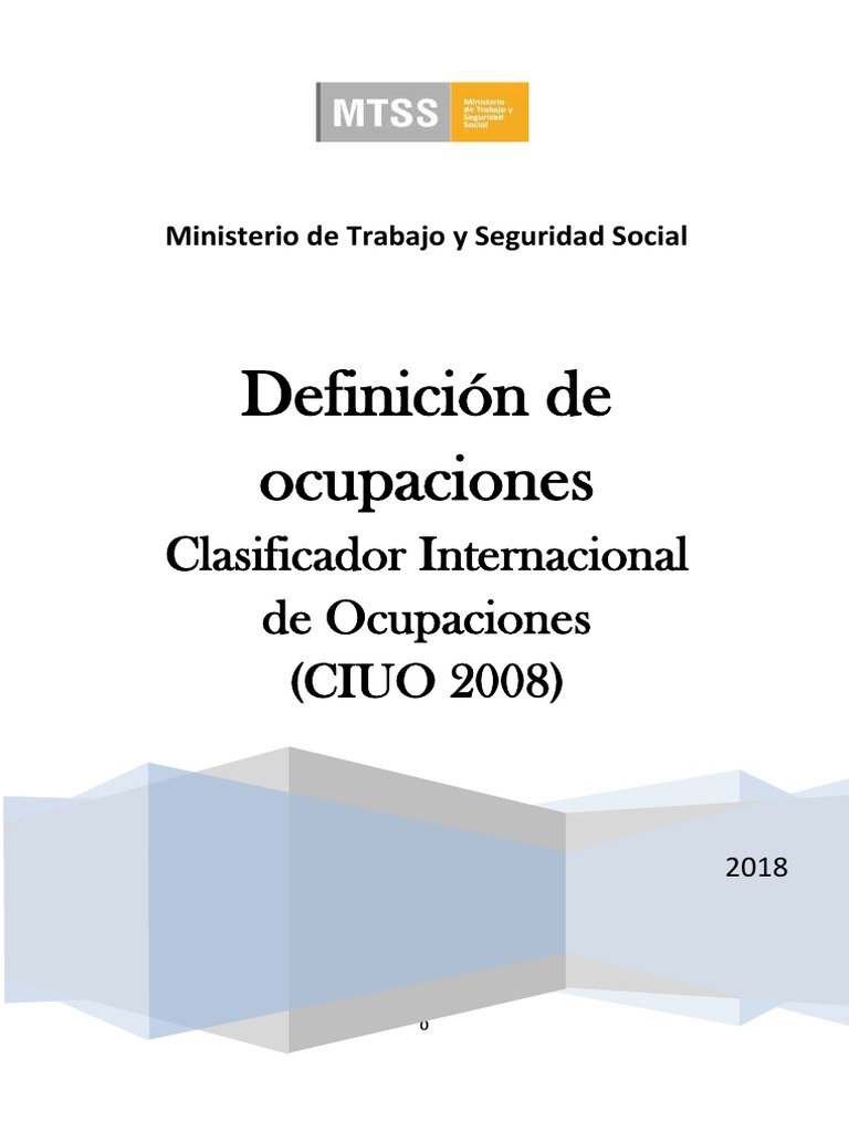 Definición de Ocupaciones CIUO 2008 | PDF | Business | Presupuesto
