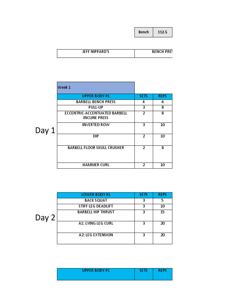 Jeff Nippard Bench Press Specialization Program | PDF | Recreation ...