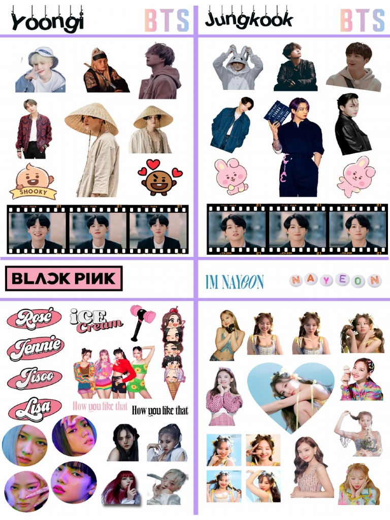 Stickers para Imprimir Kpop | PDF